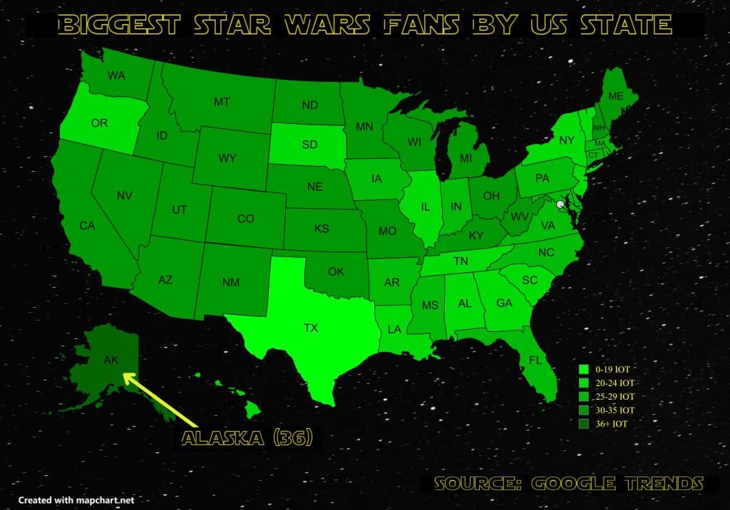 Alaska Crowned Biggest Star Wars Fans In US